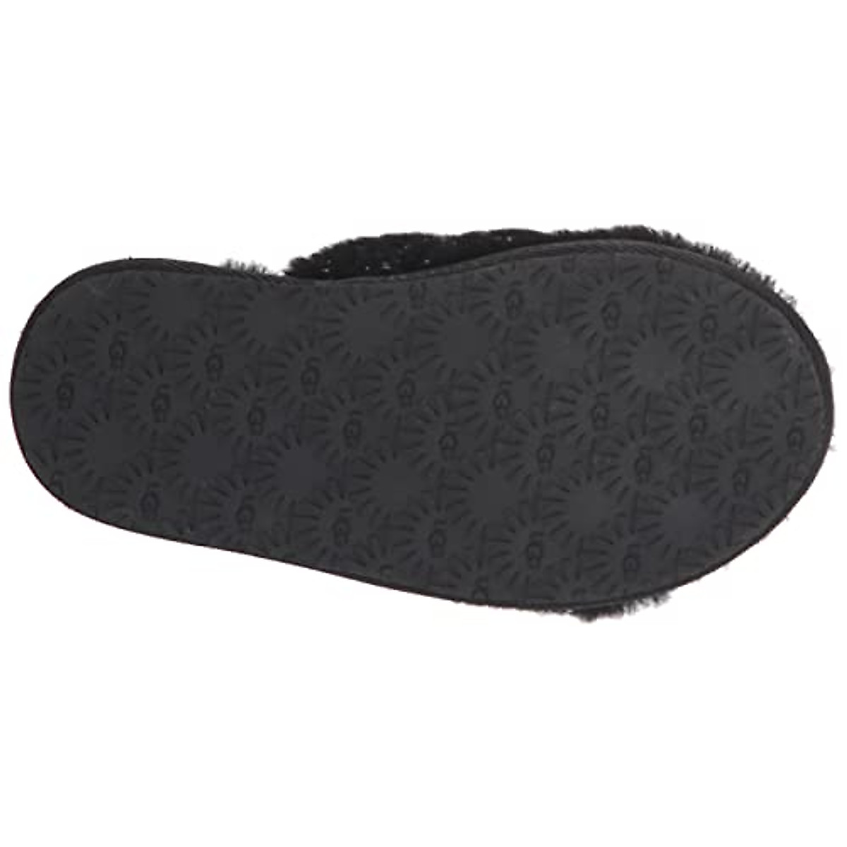 UGG Girls T Fluff Yeah Metallic Sparkle Slipper, Black, 10 Toddler