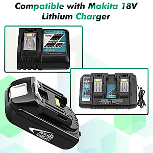 2Packs 18 Volt 3.0Ah BL1830B Lithium-ion Replacement Battery Compatible with Makita 18V Battery BL1815 BL1815N BL1820 BL1820B BL1830 BL1840 BL1840B BL1850 BL1840B BL1860 BL1840B Cordless Tools(Black)