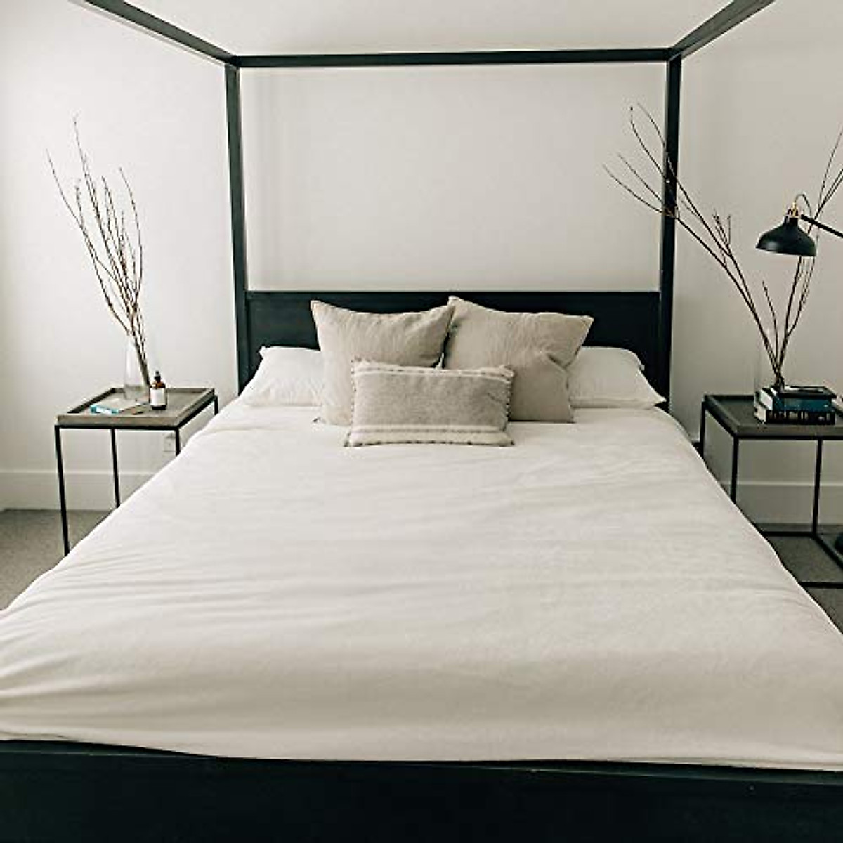 GRACED SOFT LUXURIES Bed Blanket Fleece Minky Microfiber Soft Bedding (Ivory, King Size 108" x 90")