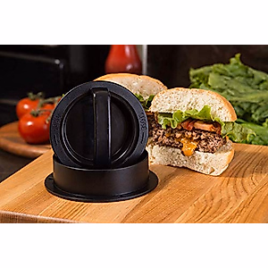 Non Stick Burger Press Patty Maker + 40 Wax Paper Discs, Easy to Use, Dishwasher Safe, Works Best for Stuffed Burgers, Sliders, Regular Beef Burger, Essential Kitchen & Grilling Accessories