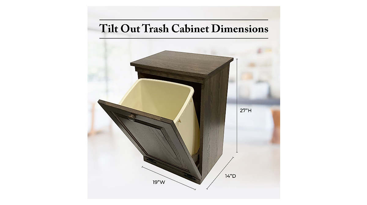 Peaceful Classics Amish Tilt-Out Trash Cabinet in Antique Slate