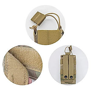 1000D Nylon Tactical Radio Holder Radio Case Radio Pouch Military Molle Radio Walkie Talkie Holder Bag Hunting Magazine Pouches Pocket for Two Ways Walkie Talkies Compatible (CP)