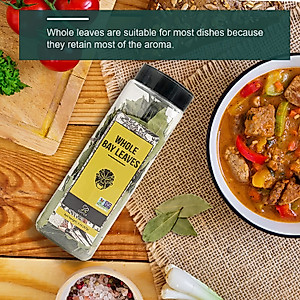 Soeos Bay Leaves Whole, 2 oz(57g), Non-GMO Verified, Dried Bay Leaf, Freshly Packed to Keep Fresh, Bay Laurel Herbs for Cooking,Bay Laurel Leaf, Dried Bay Leaves, Fresh Bay Leaves, Green