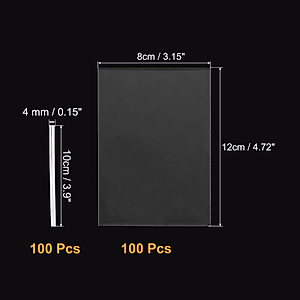 uxcell 100 Pcs Clear Cello Bags, Clear Flat Plastic Cello Treat Bags with Gold Twist Ties Gift Bags Cookie Bags for Christmas Snack Candy Cookie Gifts