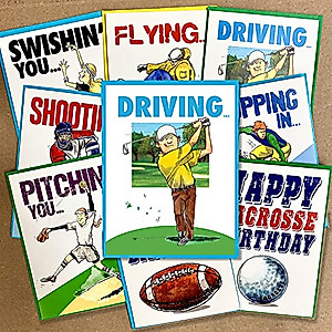 Play Strong Golf Birthday Card 1-Pack (5x7) Power Player Illustrated Sports Birthday Cards Greeting Cards- Awesome for Golfers, Coaches and Fans Birthdays, Gifts and Parties!