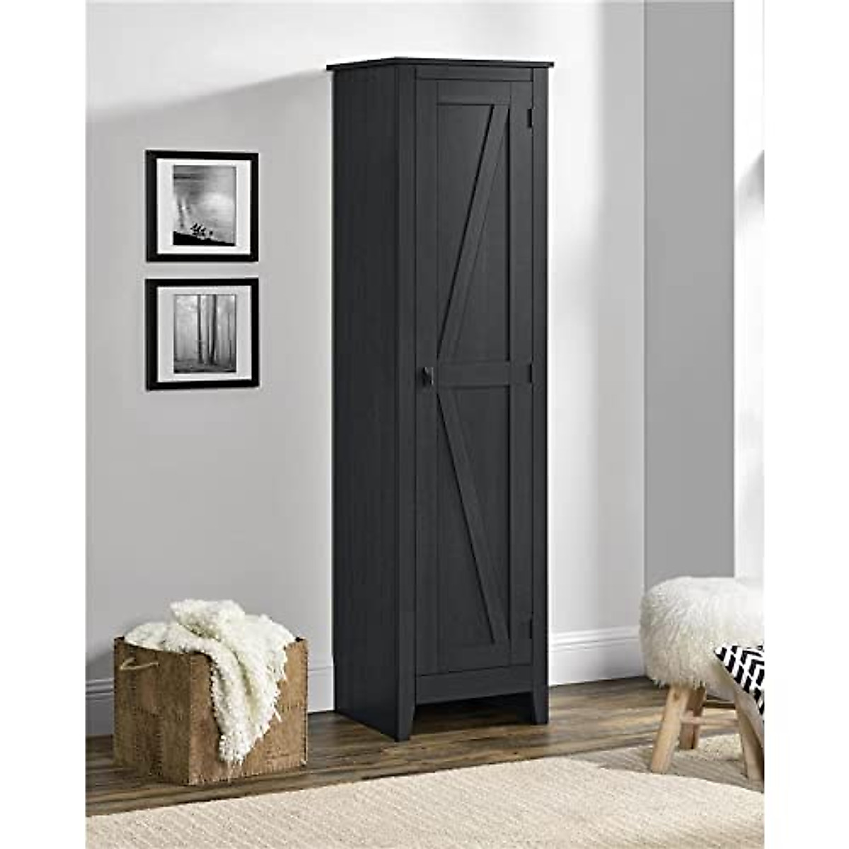 Ameriwood Home SystemBuild Storage Cabinet, Black Oak