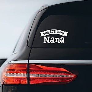 World's Best Nana Sticker Decal Notebook Car Laptop 8" x 3" (White)