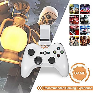 PXN 6603 MFi Controller Wireless Game Controller Portable Joystick Vibration Handle Gamepad for IPhone/IPad/IPod Touch/Apple TV (White)