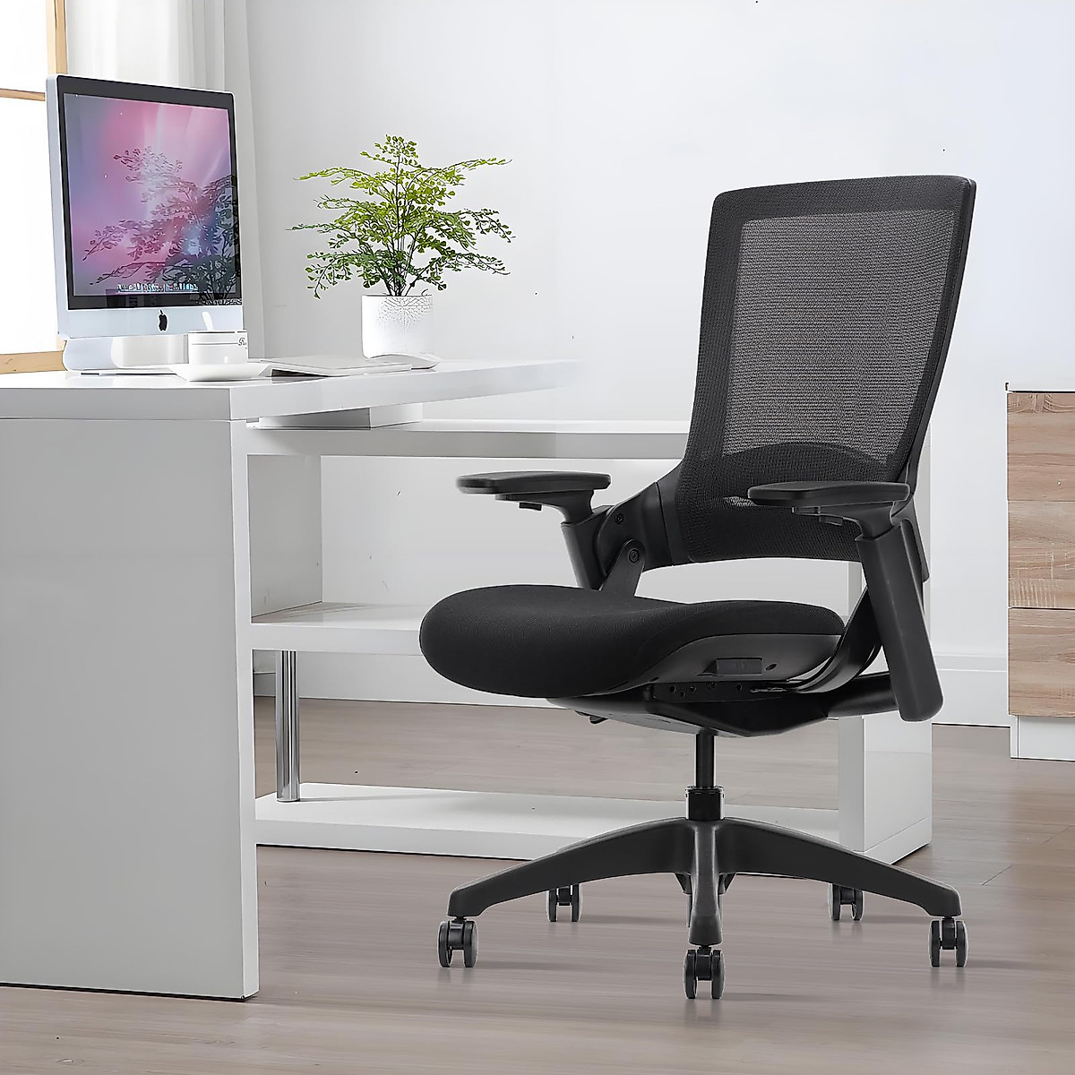 CLATINA Ergonomic High Swivel Executive Chair with Adjustable Height 3D Arm Rest Lumbar Support and Mesh Back for Home Office Black BIFMA Certification No. 5.1
