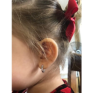 Double Love Heart Cubic Zirconia Small Hoop Earrings for Women Girls 925 Sterling Silver Hypoallergenic Pink CZ Huggie Hoops Cartilage Dainty Jewelry Gifts