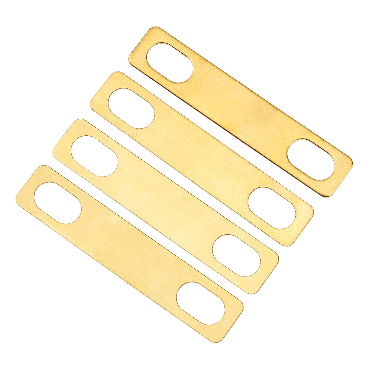 4Pcs Yootones Guitar Neck Shims 2Pcs 0.2mm, 1Pcs 0.5mm & 1Pcs 1mm Thickness Brass Shims Compatible with Guitar Bass Bolt-on Neck Repair(Gold)