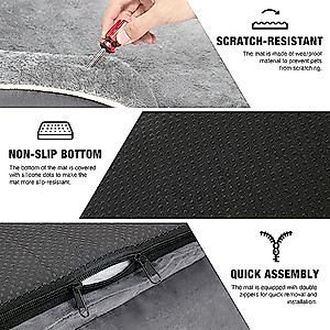 EXQ Home Orthopedic Dog Bed,Large Dog Beds with Washable Covers,Dog Couches for Large Dogs,Durable Dog Bed with Bolster, Dog Bed with Non-Slip Bottom and Egg-Crate Foam (Grey,36x28)