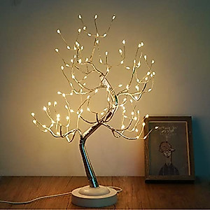 Tabletop Bonsai Tree Light 108 LED Copper Wire Tree Lamp Fairy Spirit Night Light,Battery/USB Operated,6h Timer Adjustable Branches Halloween Christmas for Home Decoration and Gift (Warm White)