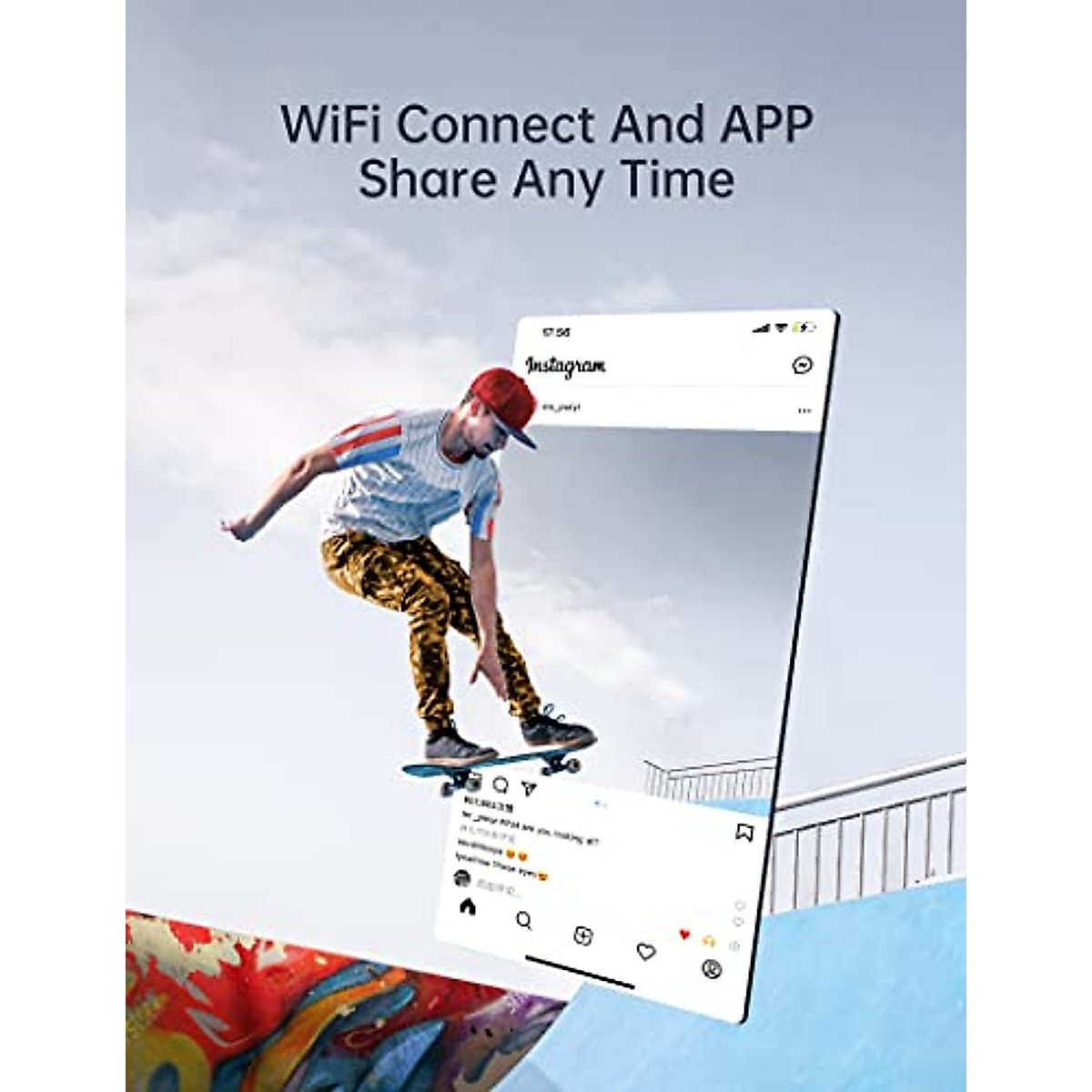 WOLFANG GA400 Action Camera 4K 60FPS Bare Metal Waterproof Underwater Camera 3.0 EIS Stabilization WiFi Helmet Camera (Remote Control, 2x1350mAh Batteries and Accessory Kit)