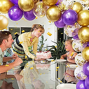 Graduation Party Decorations Purple Gold NYU 2023 Purple Gold Balloons Birthday Party Decorations Women Purple Gold/Class of 2023 Graduation Party Supplies/ISU Balloons 45pcs Wedding