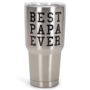 Elanze Designs Best Papa Ever 30 Oz Stainless Steel Travel Mug with Lid