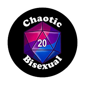 Chaotic Bisexual Rainbow Bi Pride Role Playing D20 Dice PopSockets PopGrip: Swappable Grip for Phones & Tablets