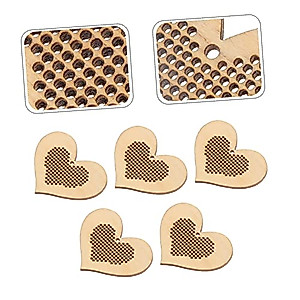 SEWOART 5pcs Cross Stitch Wood Pieces Heart Pendant Embroidery Kit Handmade Wooden Craft Shapes Cross- Wood Slice Wooden Hanging Hearts DIY Handmade Cross-Stitch Wooden Chip Ornament