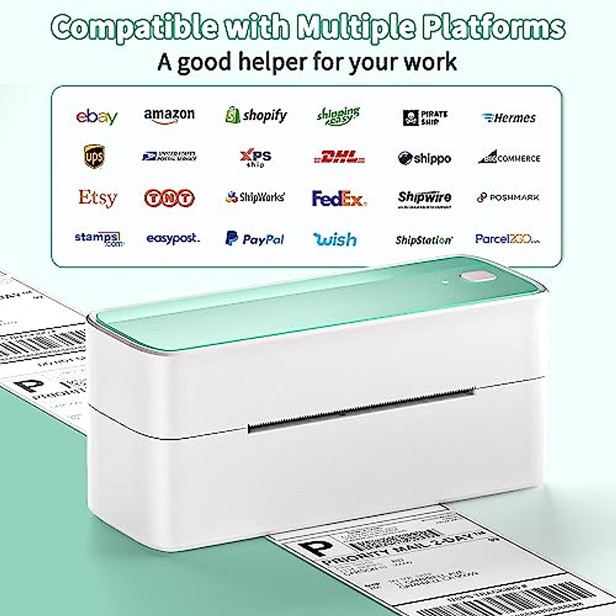 Phomemo Bluetooth Thermal Shipping Label Printer for Small Business, 241BT Wireless Thermal Label Printer for Shipping Packages, Compatible with iPhone, Android, Amazon, USPS