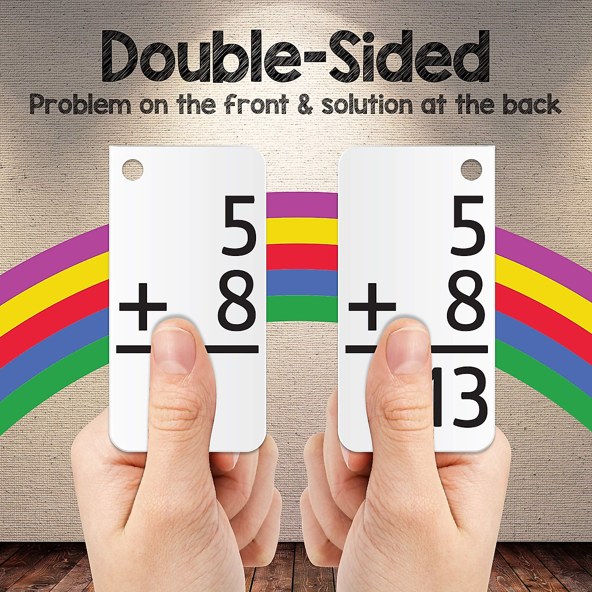 Star Right Education Addition Flash Cards, 0-12 (All Facts, 169 Cards) with 2 Rings - Addition Flashcards