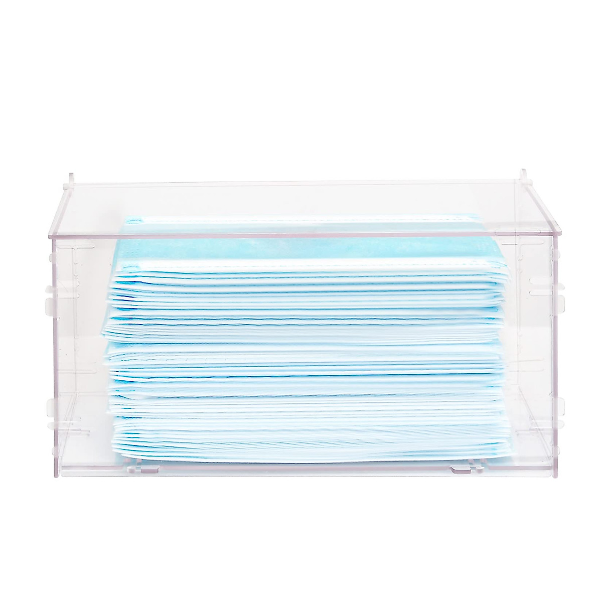 BVANQ Face Mask Holder Dispenser Case with Lid,Capacity 50pcs(Top Lid)