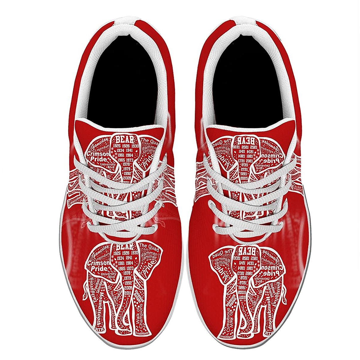 Womens Mens Tennis Shoes,Athletic Fashion Alabama Elephant Cool Sneaker for Girl,Boy,Gym,Walking,Hiking,Jogging,Running,Travel and More White Size 8.5