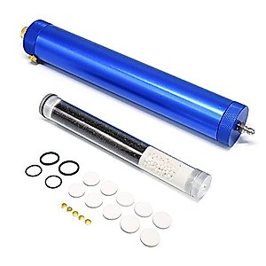 30Mpa Oil Water Separator PCP Air Compressor Pump 4500Psi High Pressure Air Filter Diving Separator L300mm OD50mm with 8mm Female and Male Quick Connector (Blue)