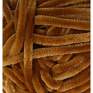YUYOYE 100% Micro Polyester Soft Velvet Yarn Blanket Yarn for Crochet and Knitting, Chenille Yarn -Dark Caramel