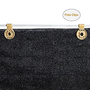 Shatex 90% Sun Shade Fabric for Pergola Cover Porch Vertical Screen, 8x15ft Black