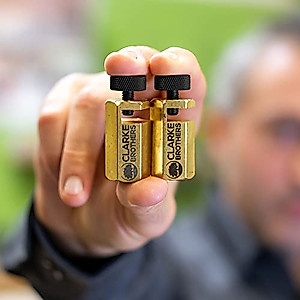 Clarke Brothers Stair Gauge – 2pcs Stair Tread Gauge for Conventional Framing Square or Carpentry Square – Heavy-Duty Brass Stair Gauge Set – Large Knob Size – Long Brass Body