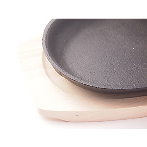 Happy Sales HSSP-CTSP22, Cast Iron Steak Plate Set of 2, 5.5" W x 1" H x 9.25" L, Black