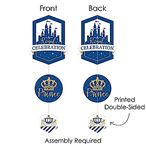 Big Dot of Happiness Royal Prince Charming - Baby Shower or Birthday Party DIY Dangler Backdrop - Hanging Vertical Decorations - 30 Pieces