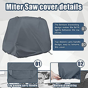 TORUTA Miter Saw Cover 600D Heavy Duty Oxford Cloth 27.55"Lx23.62"Wx27.55"H Water and Sun Protective Cover for Composite Wood Saws
