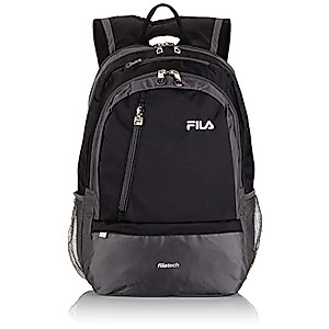 FILA Duel School Laptop Computer Tablet Book Bag, Black, One Size