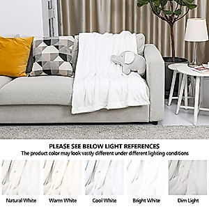 TILLYOU Reversible Plush Sherpa Fleece Baby Blanket for Boys, Girls, Kids, Toddler, Infant, Newborn, 40”x50” - Fuzzy Fluffy Warm Throw Blanket for Toddler Bed, Crib, Stroller, Bassinet, Pet, White