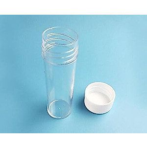 10PCS 25ml 0.85oz Clear PS Plastic Daily Necessities Cosmetic Cleaning Vials Containers Test Tubes Vials Sample Bottle with Screw Cap