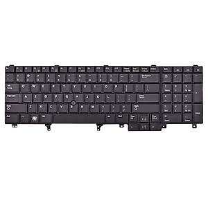 SUNMALL Replacement Keyboard with Pointer Compatible with Dell Latitude E5520 E5520m E5530 E6520 E6530 E6540 Precision M4600 M4700 M4800 M6600 M6700 Laptop Non-Backlit