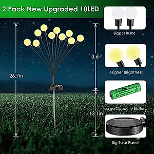 Firefly Garden Lights Solar - Swaying Outdoor Waterproof, Warm White 20 Led