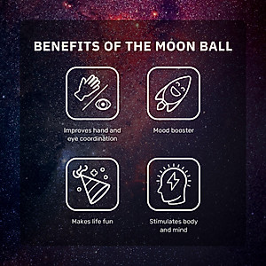 Waboba Moon Ball - Super High Bouncing Ball - Neon Coloured Indoor and Outdoor Ball Ages - Make Pop Sounds - Easy to Grip, Blue - (65 mm