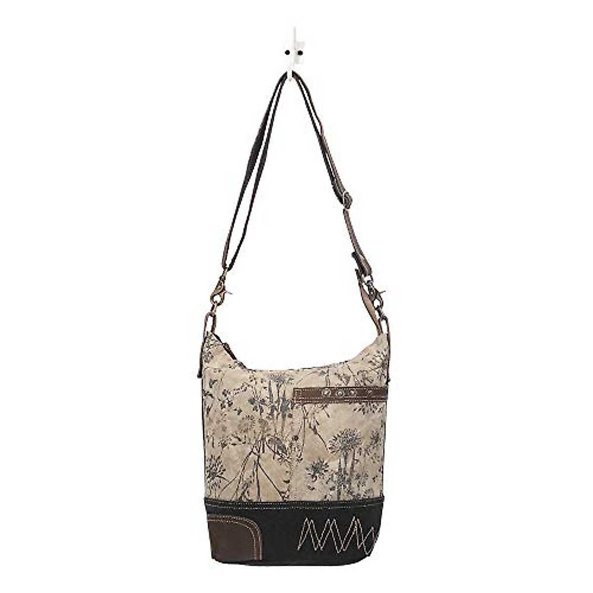 Myra Bag Solidaster Upcycled Canvas & Leather Shoulder Bag S-1525