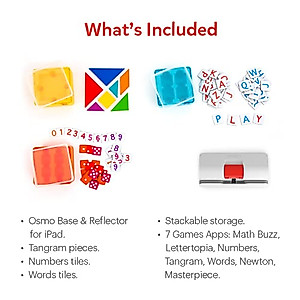 Osmo Genius Starter Kit - 7 Educational iPad Games for Spelling & Math, Ages 6-10