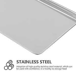 Beavorty 1Pcs Burger Serving Trays Banquet Food Plate Rectangle Dinner Plates Stainless Steel Square Dishes Food Container