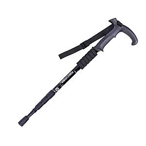 Walking Stick,Trekking Poles Walking Folding Cane with T Handle,Antishock,Quick Lock,Telescopic,Collapsible, Ultralight for Men Women (Black)