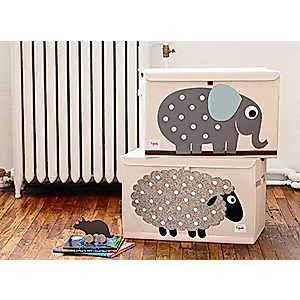 3 Sprouts Kids Toy Chest - Storage Trunk for Boys and Girls Room - Sheep