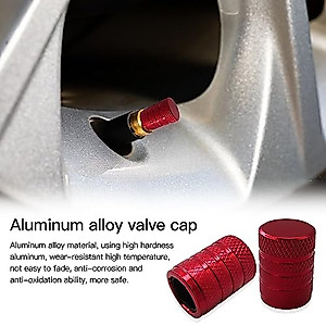 8pcs Aluminum Car Tire Valve Caps Hex Alloy Tyre Valve Stem Cover Air Dust Cap Tire Valve Truck Bike Wheel Rim Valve Stem Cap(Red)