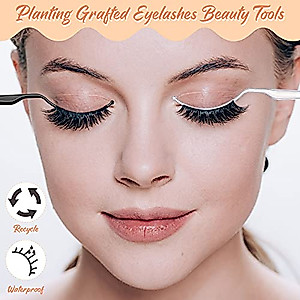 30 Pieces False Eyelashes Display Stick False Eyelashes Applicator Tool False Eyelash Holder Eyelash Extension Supplies for Planting Grafted Eyelash (Black, Transparent)