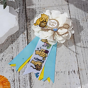 3 Pack Mom to Be Sash Daddy to Be Corsage Pins Flower, Baby Shower Sash, Maternity Sash Belly Belt Gift for Gender Reveal Baby Shower Decorations Mommy Dad, Blue Boy
