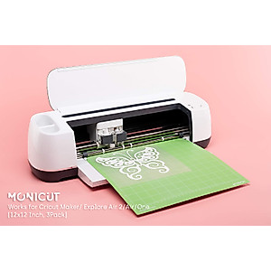 Monicut Cutting Mat for Cricut Maker/Explore Air 2/Air/One(Lightgrip/Standardgrip/Stronggrip, 3 Mats) 12"x12" Cricket Cutting Mats for Cricut Accessories