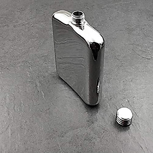 iSavage 6oz Hip Flask Square Shape 18/8 Stainless Steel Mirror Finishing with a Funnel-YM116
