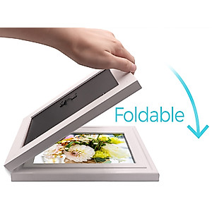 JD Concept Double 5x7 Horizontal Combo, Art 5 x 7 White Wood Picture Frame - Opening 4.5x6.5 Foldable Photo Frame, for 5 by 7 Landscape View